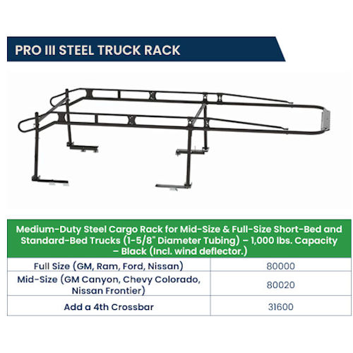 Holman Kargo Master Pro III Truck Rack for Mid-Size Trucks